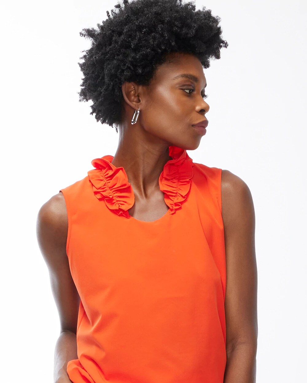 Zenergy® Ruffle Neck Tank | Chico's Zenergy® Ruffle Neck Tank | Chico's